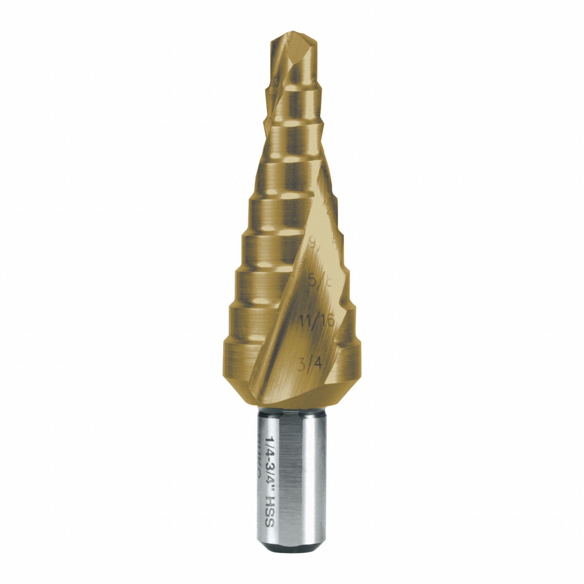 RUKO TOOLS, 1/4" to 3/4", TiN-Coated HSS, Step Drill Bit - 828XK0 ...
