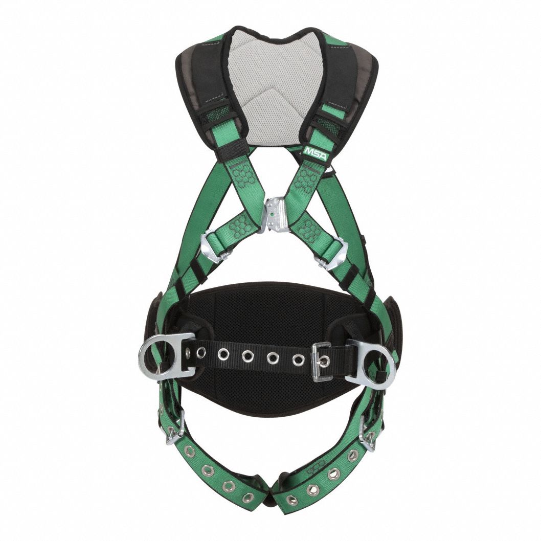 MSA, Vest, Tongue Buckles, Fall Protection Harness - 60GU69|10206139 ...