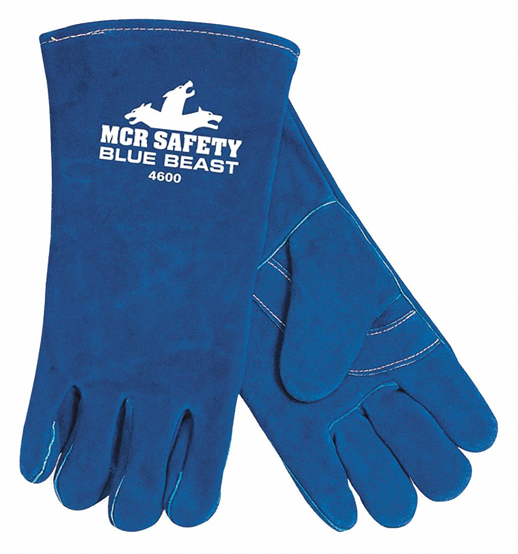 MCR SAFETY Guantes Resistentes al Calor de Cuero Azul Talla XG ...