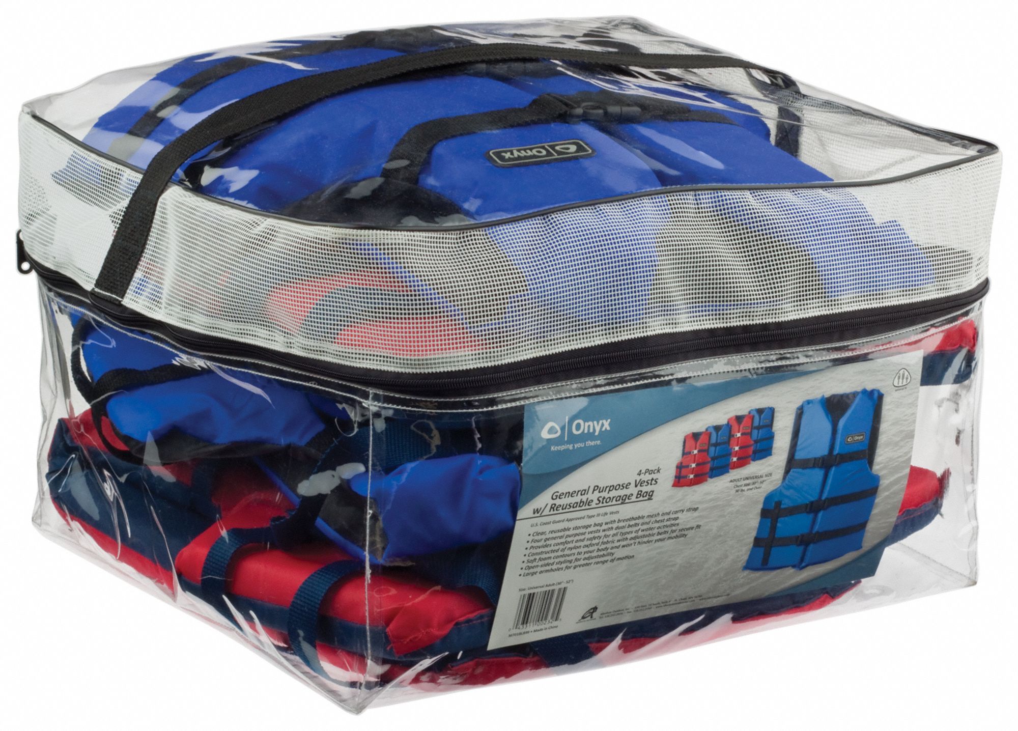 ONYX, Blue/Red, Level 70, Life Jacket - 794JZ9|103200-999-004-12 - Grainger