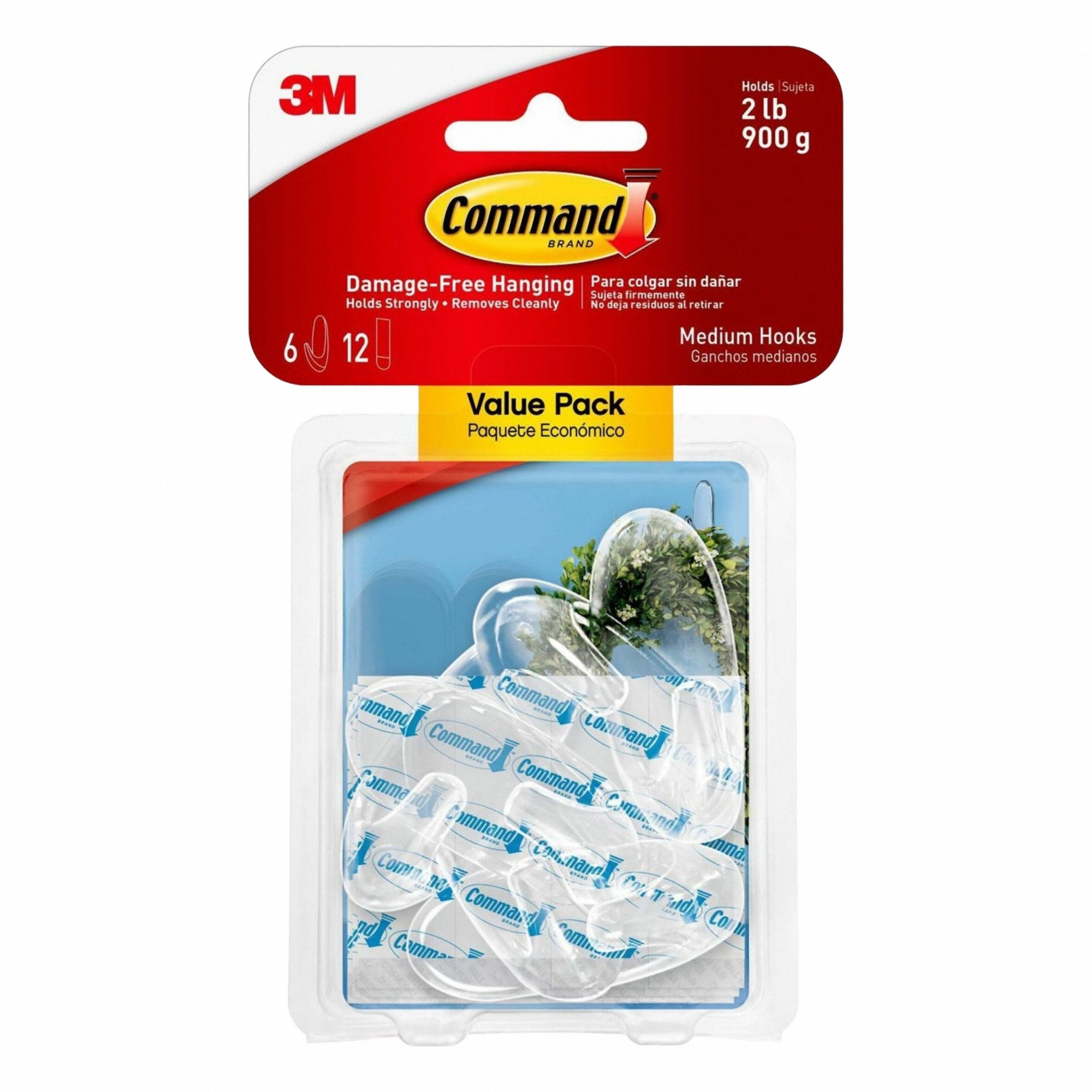 3M, 2 lb Wt Capacity, 1 Points per Hook, Hook - 403VH1|MMM17091CLR6ES ...
