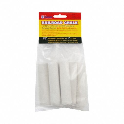 White, 4 in Overall Lg, Railroad Chalk - 21YH65|10467 - Grainger
