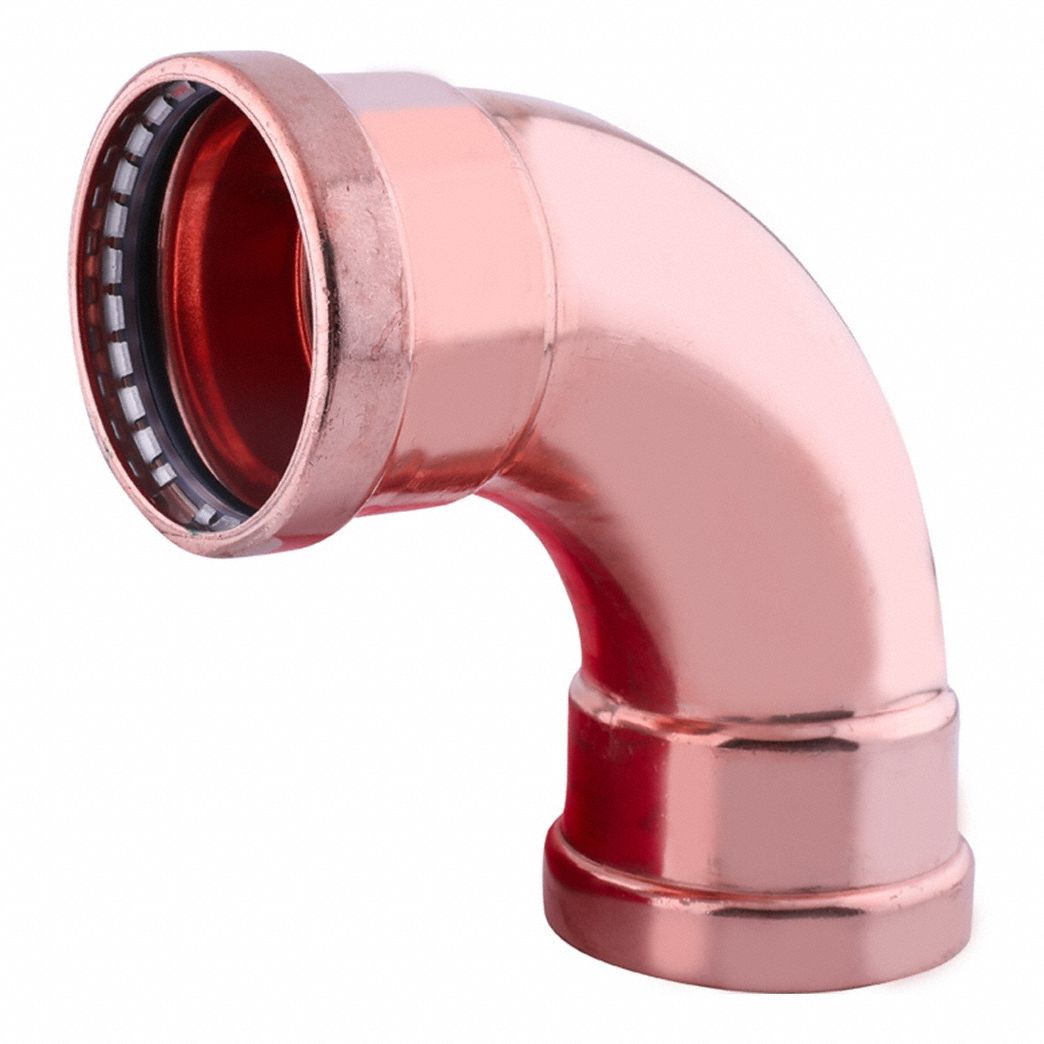 90° Elbow, 2 1/2 in CTS x 2 1/2 in CTS size, Crimp Elbow Fitting ...