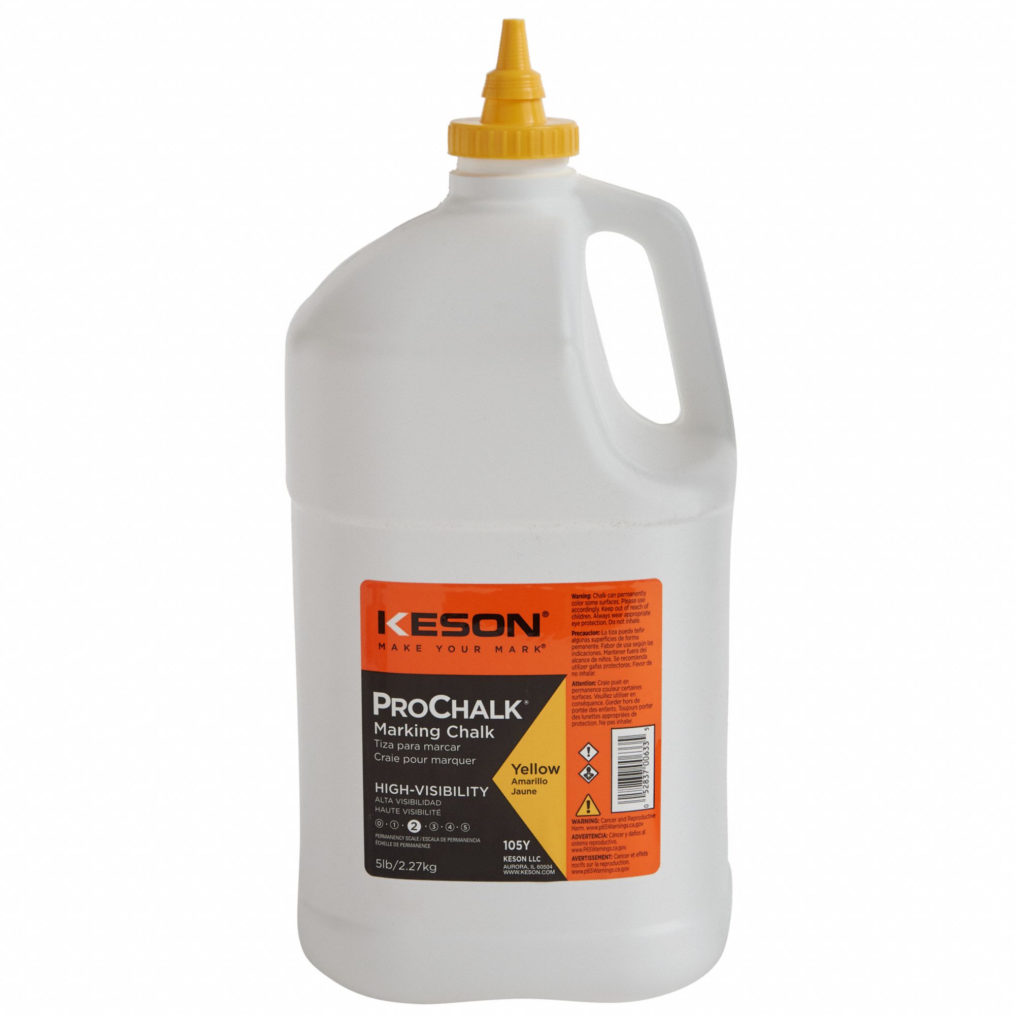 KESON, High-Visibility Yellow, Semi-Permanent, Marking Chalk - 4MHG5 ...