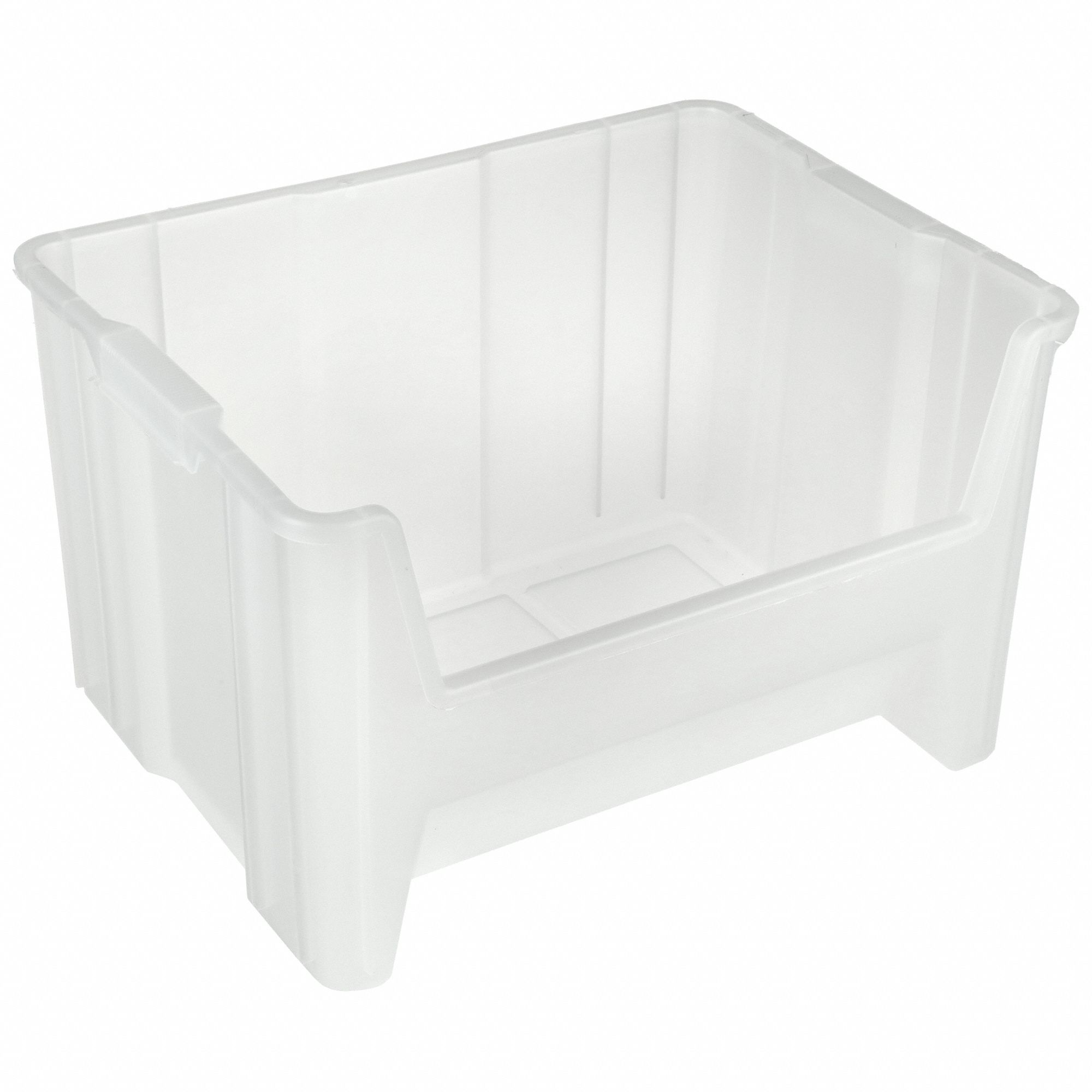 AKRO-MILS, 19 7/8 in x 15 1/4 in x 12 1/2 in, Clear, Stacking Bin ...