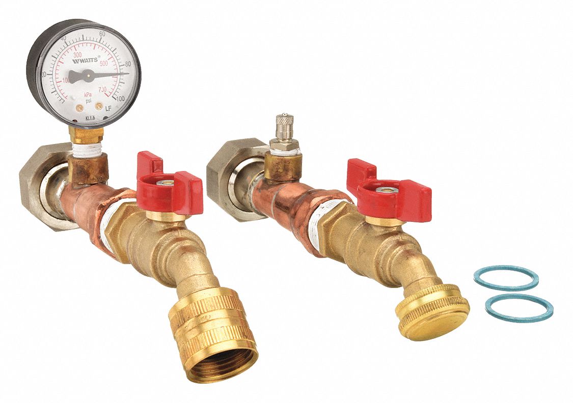 WATTS RADIANT, Air Over Water Test Gauge, 1 in BSPT Female, Manifold ...