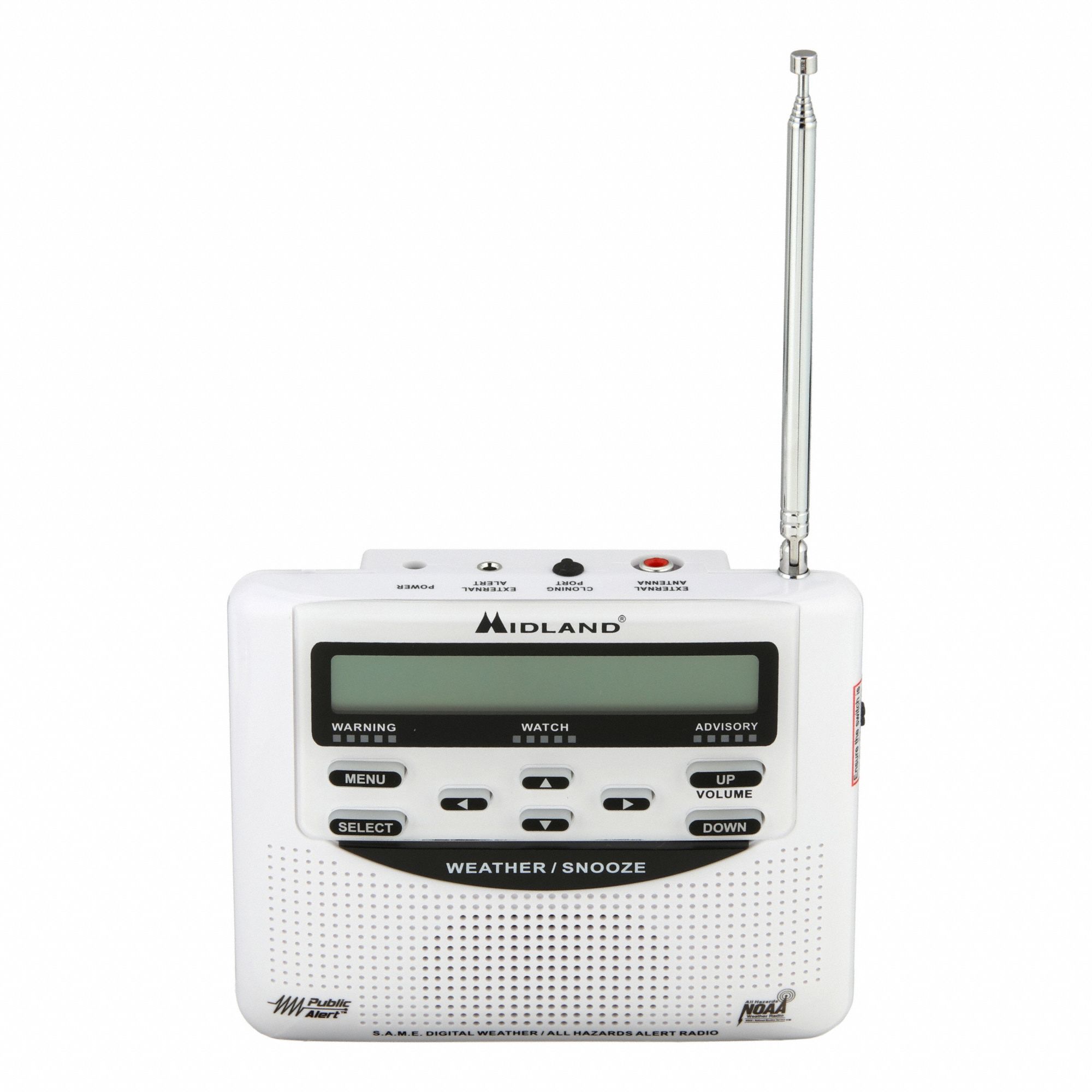 MIDLAND, NOAA, White, Portable Weather Radio - 10A458|WR-120B - Grainger
