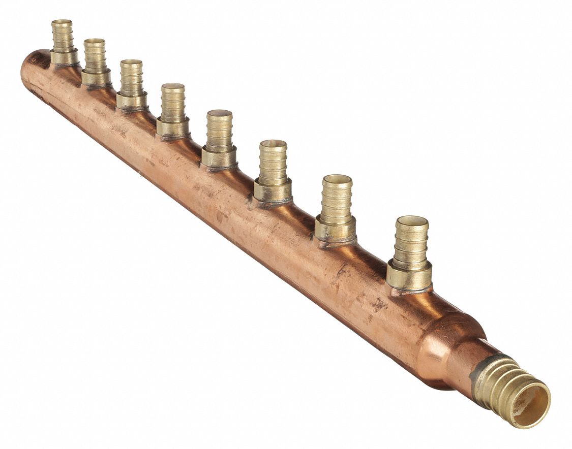 ZURN PEX, Copper, 3/4 in, PEX Manifold - 10A641|QCM43-8GX - Grainger