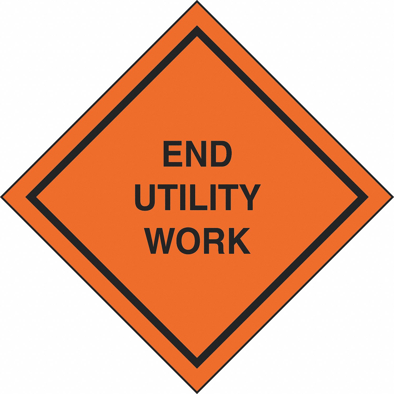 ACCUFORM SIGNS SIGN, END UTILITY WORK, ROLL UP, HI-VIS, BLACK/ORANGE ...