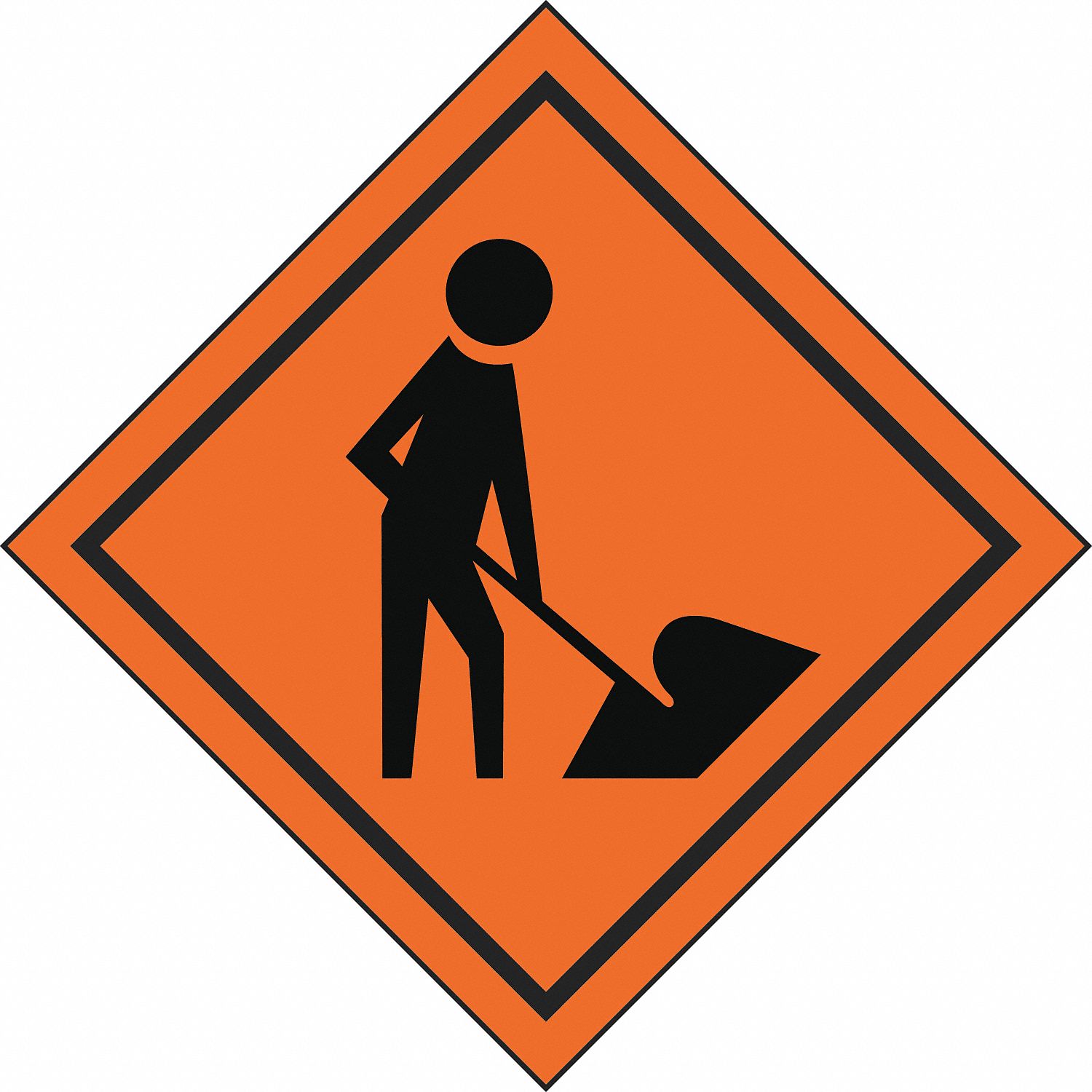 ACCUFORM SIGNS CONSTRUCTION SIGN, MEN WORKING SYMBOL, BLACK, 36 X 36 IN ...