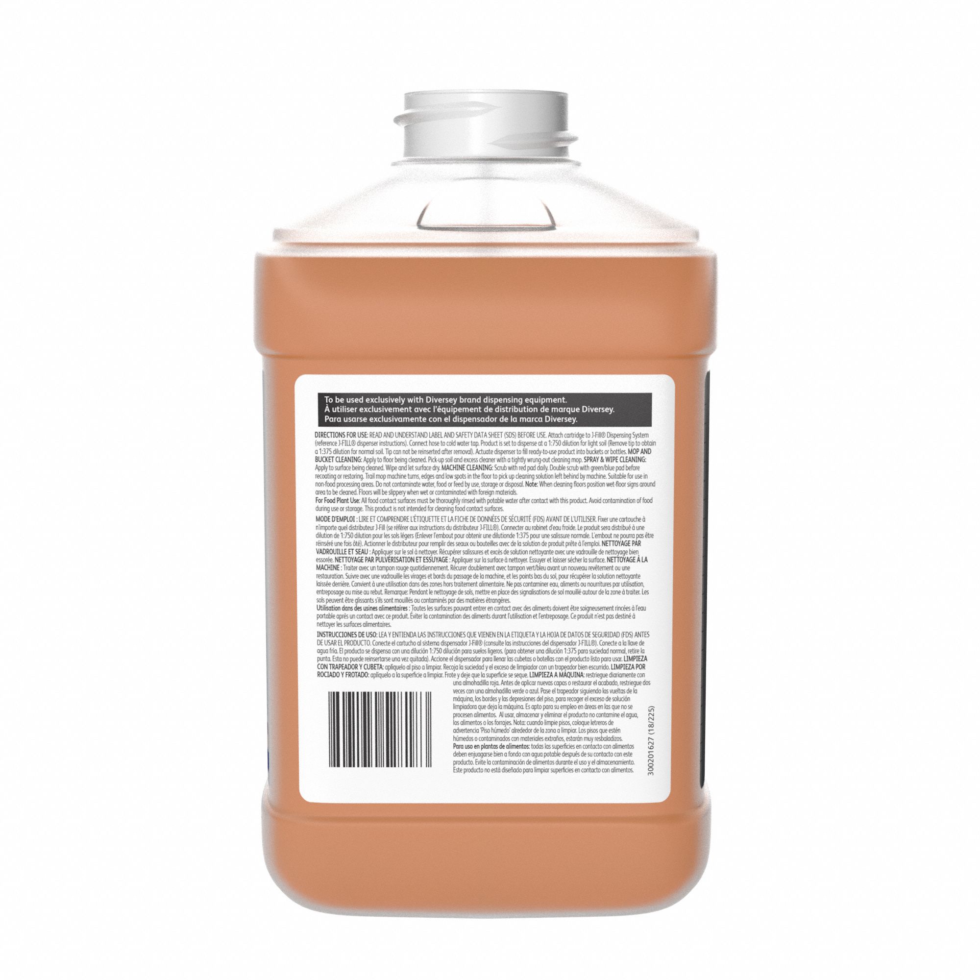 DIVERSEY Neutral Cleaner: Stride, 3, Fits J-Fill Dispenser Series, 2.5 ...