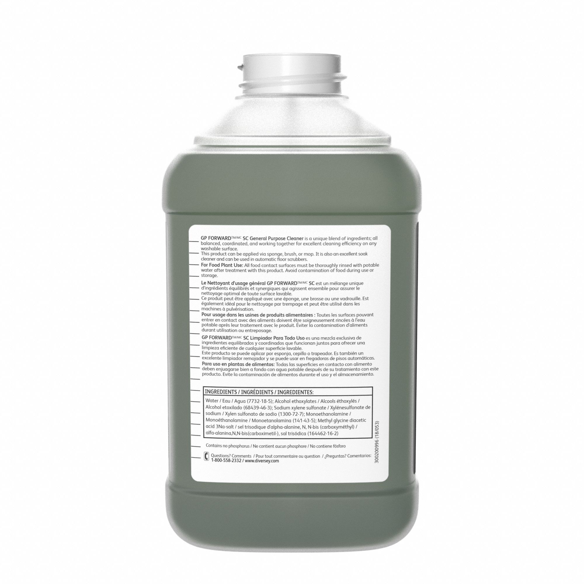 DIVERSEY General Purpose Cleaner: Gp Forward, 8, Fits J-Fill Dispenser ...