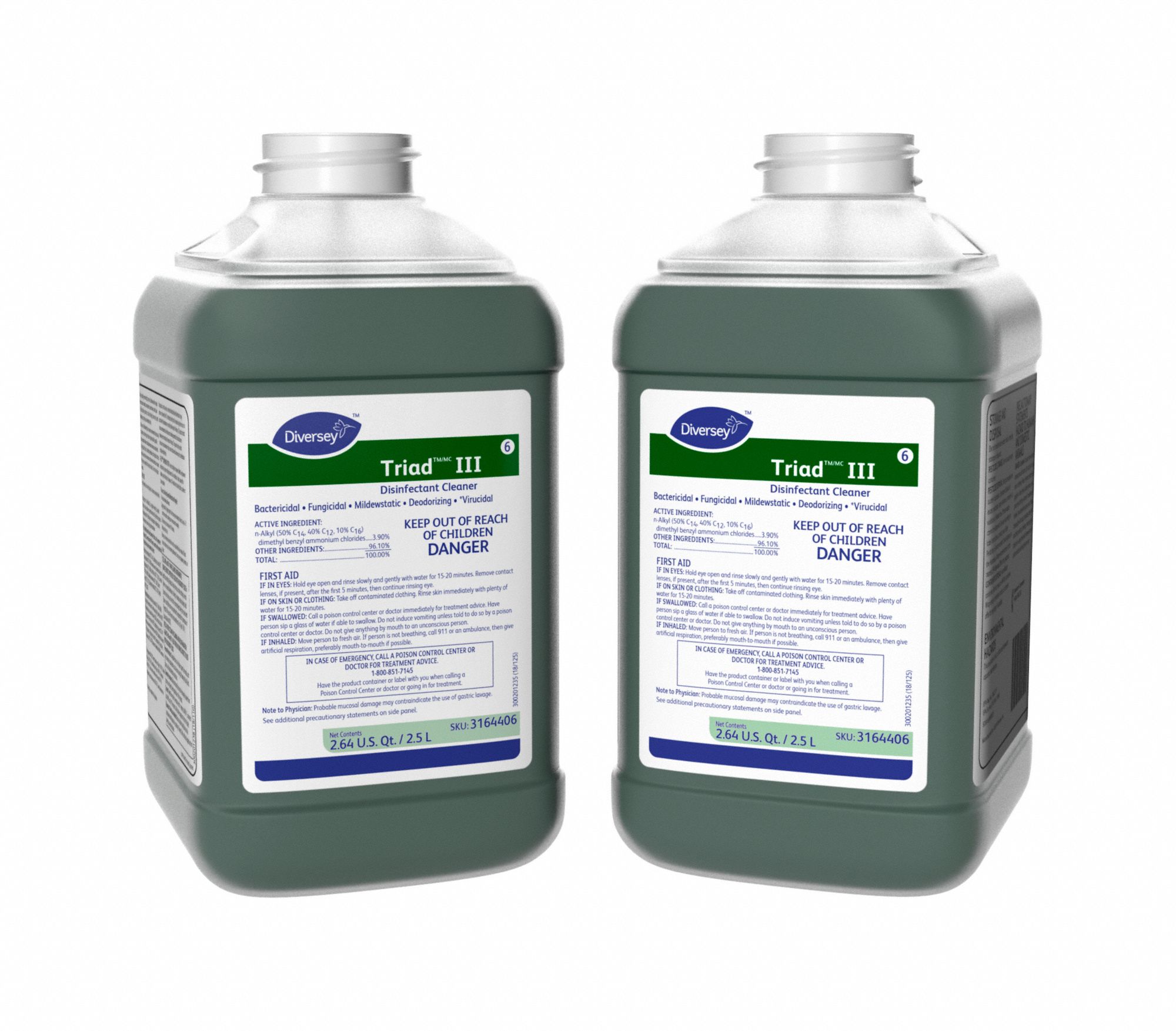 DIVERSEY, Triad, 6, Cleaner and Disinfectant Concentrate - 10C418 ...