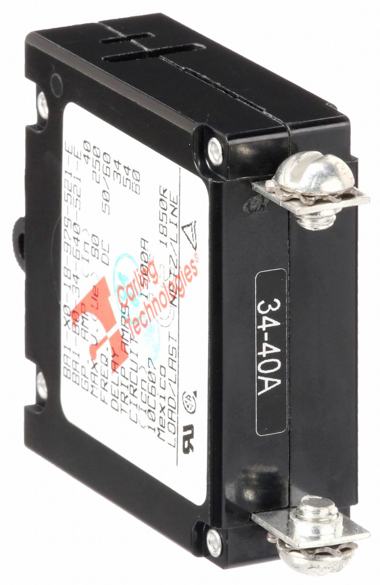 CARLING TECHNOLOGIES Panel Mount Circuit Breaker: 40 A Amps, 277V AC ...