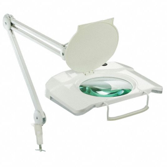 LUMAPRO Rectangular Magnifier Light, LED, 36 in Arm Length, 1.75x, 900 ...
