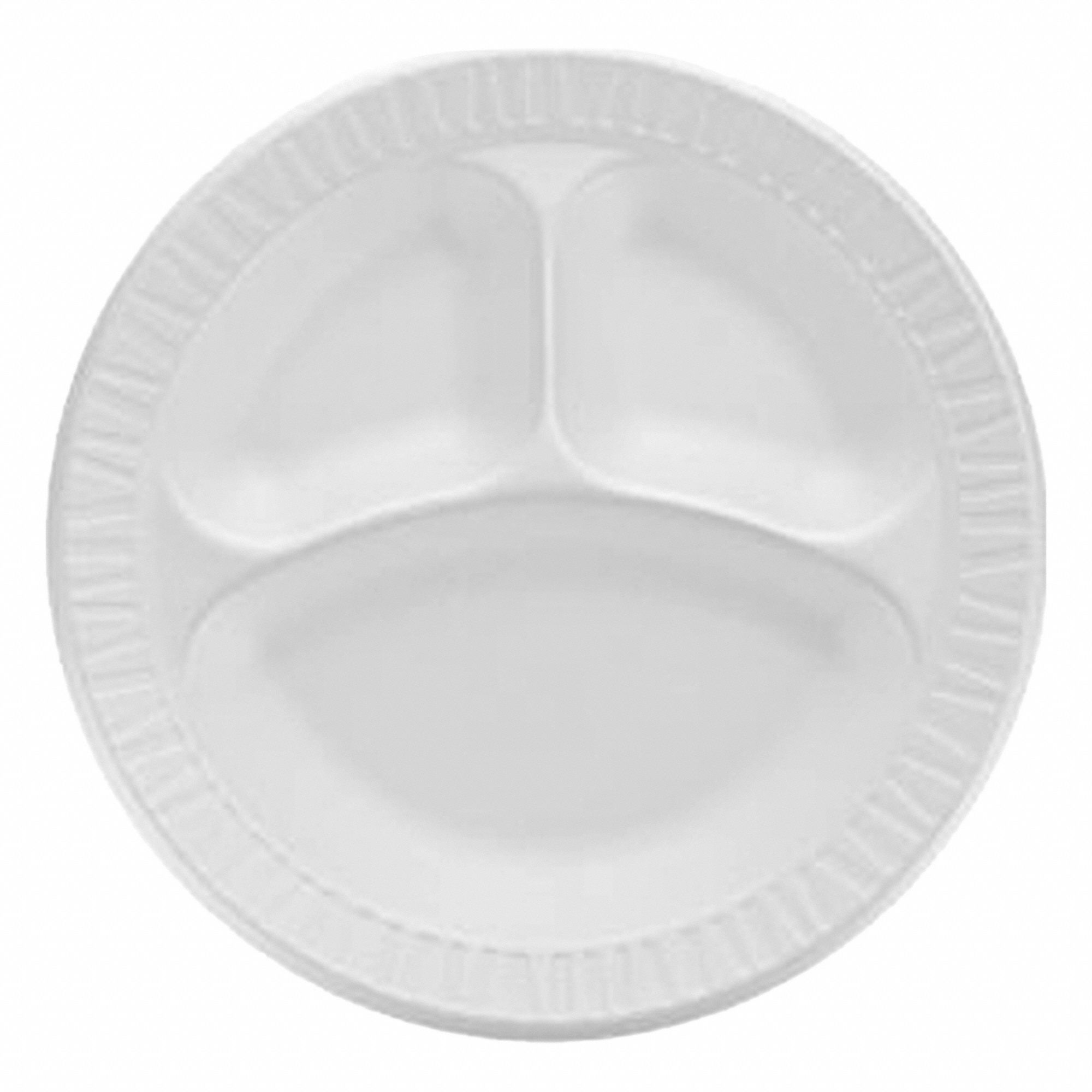 Foam Plate, White, 10 1/4" 3 - Grainger