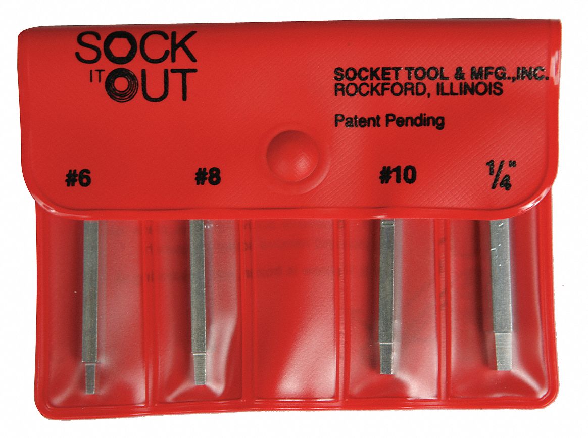 SOCK IT OUT Juego de Extractores de Tornillos 4 piezas Acero de Alta ...
