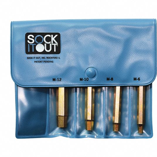 SOCK IT OUT, 4 Pc, M-10/M-12/M-6/M-8 Capacity, Screw Extractor Set ...