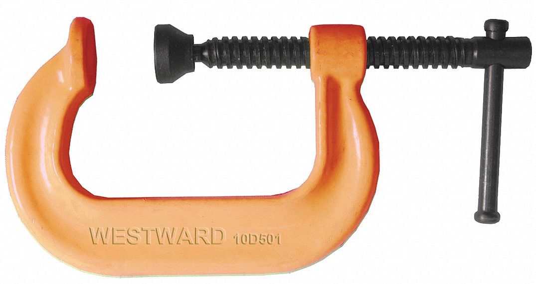 Regular Duty Forged Steel C-Clamp, 6 in Max. Opening, 4-1/16 in Throat ...