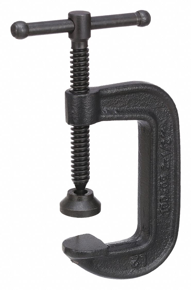Regular Duty Cast Iron C-Clamp, 2 1/2 in Max. Opening, 1 3/4 in Throat ...