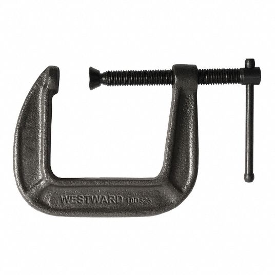 Regular Duty Cast Iron C-Clamp, 5 in Max. Opening, 3 in Throat Depth ...