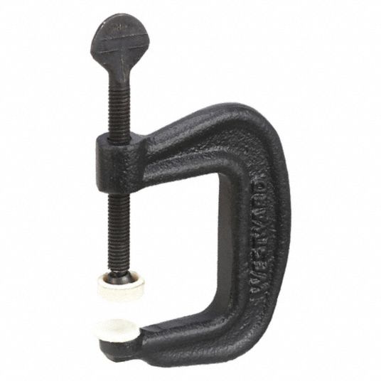 Regular Duty Cast Iron C-Clamp, 1 1/4 in Max. Opening, 1 1/4 in Throat ...
