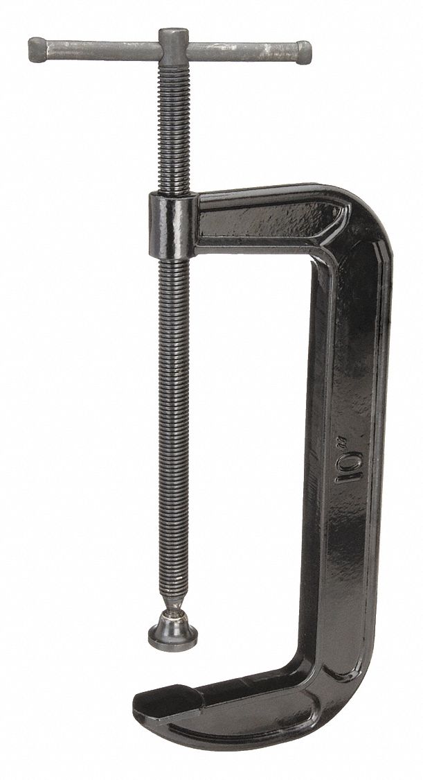Regular Duty Cast Iron C-Clamp, 10 in Max. Opening, 3 3/4 in Throat ...