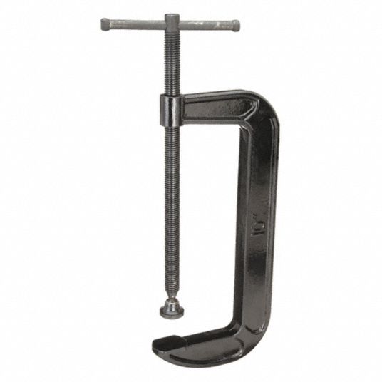 Regular Duty Cast Iron C-Clamp, 10 in Max. Opening, 3 3/4 in Throat ...