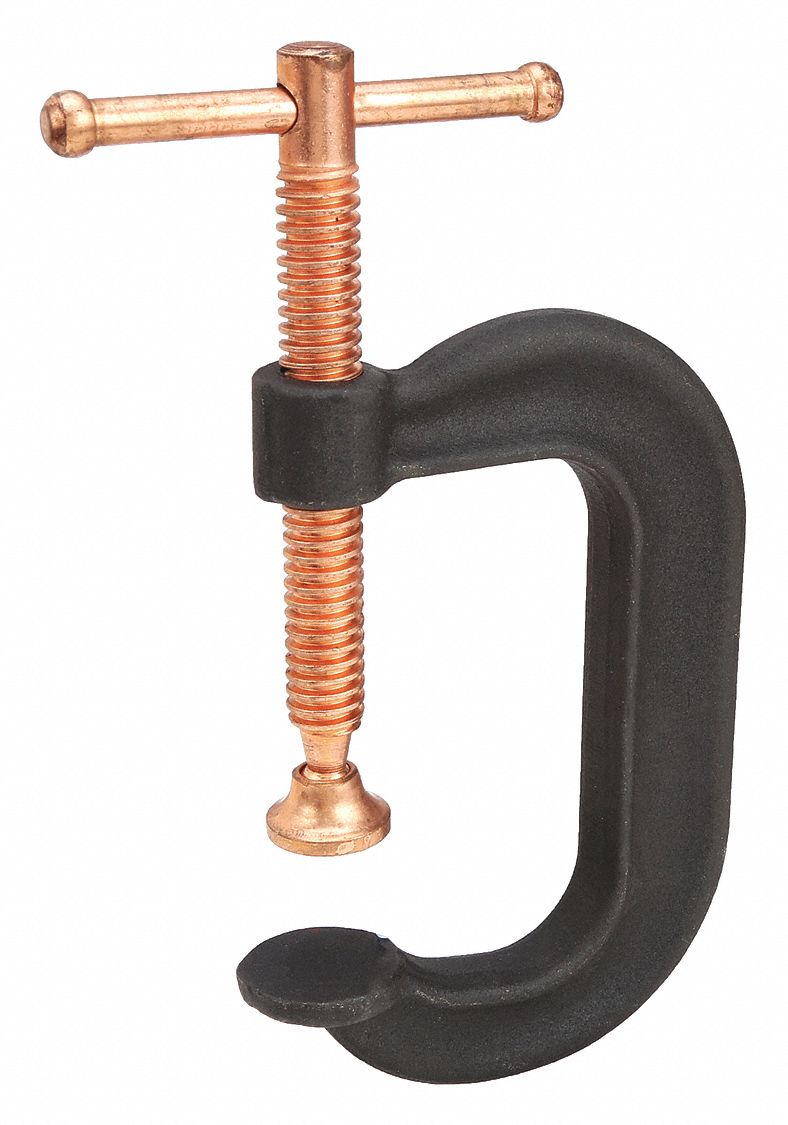 WESTWARD, Heavy Duty, Flat, Spatter Resistant C-Clamp - 10D540|10D540 ...