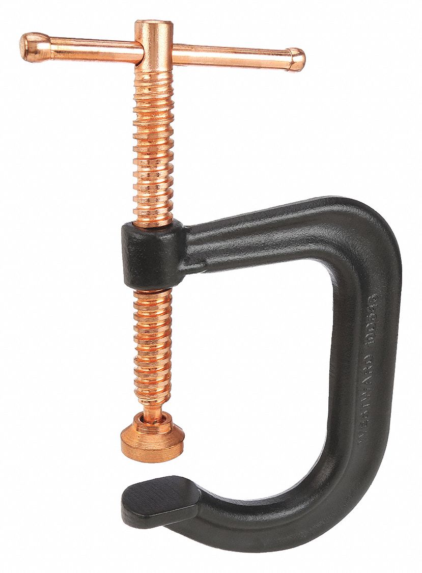 Regular Duty Forged Steel Spatter Resistant C-Clamp, 4 in Max. Opening ...