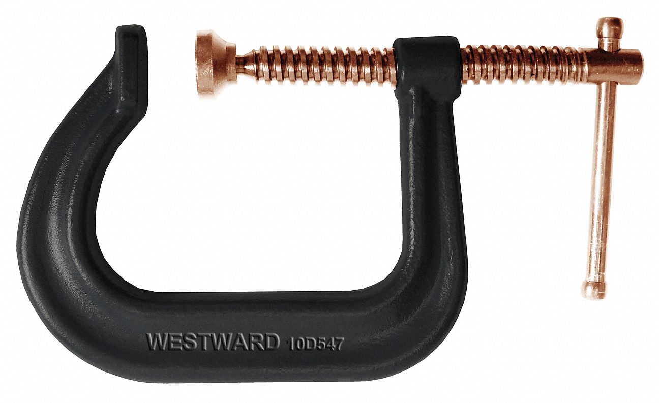 Regular Duty Forged Steel Spatter Resistant C-Clamp, 6 in Max. Opening ...