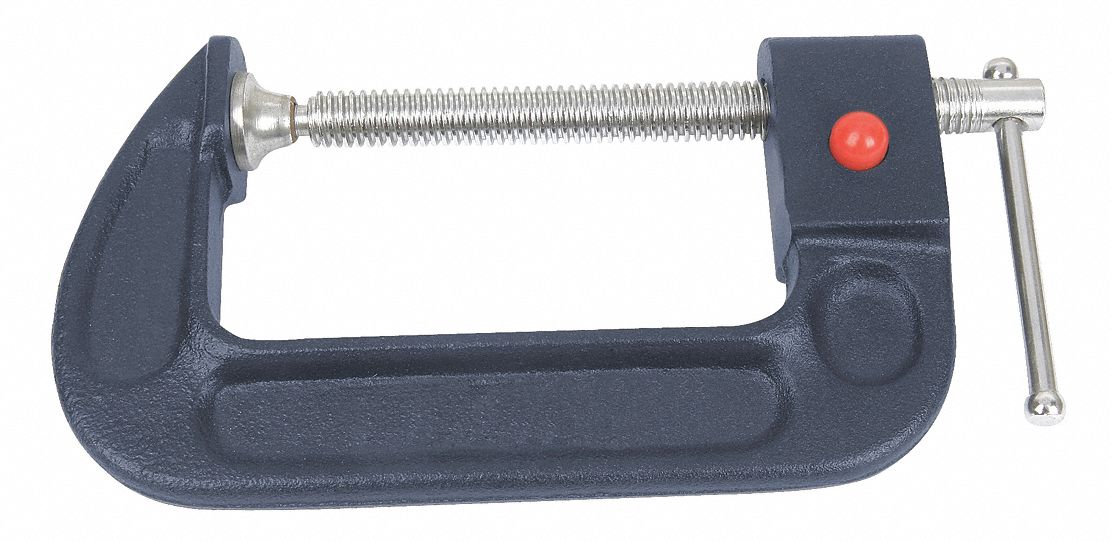 Regular Duty Cast Iron Quick Release C-Clamp, 3 in Max. Opening, 1 7/8 ...