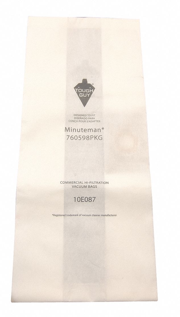 TOUGH GUY, Minuteman, Dry, Vacuum Bag - 10E087|10E087 - Grainger