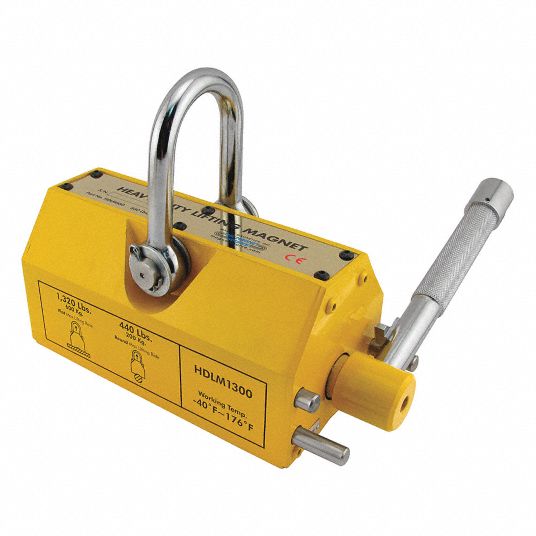 Lifting Magnet,1300 lb Cap,10-1/2 In OAL - Grainger