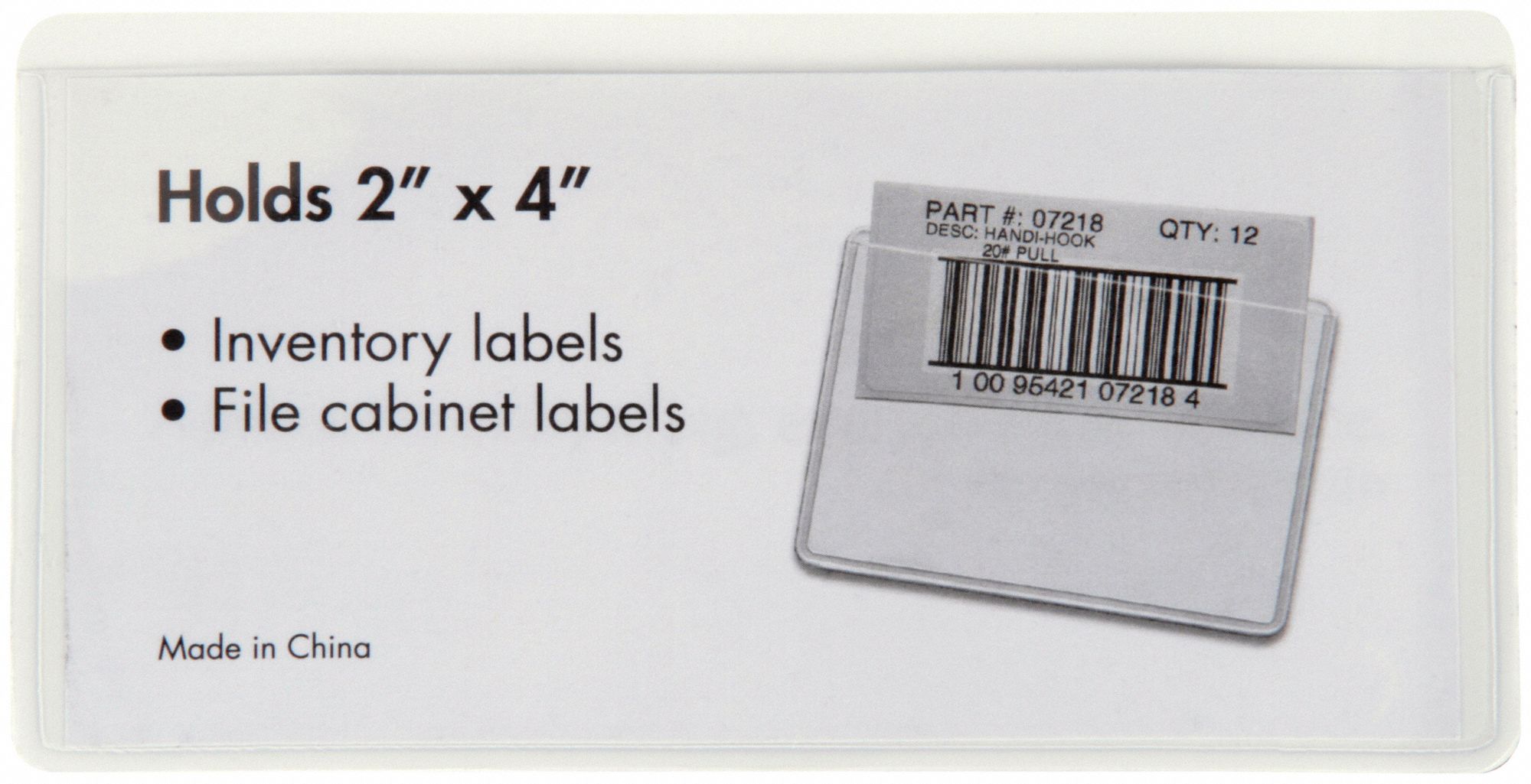 4 in x 2 in, Clear, Label Holder - 10E823|10E823 - Grainger