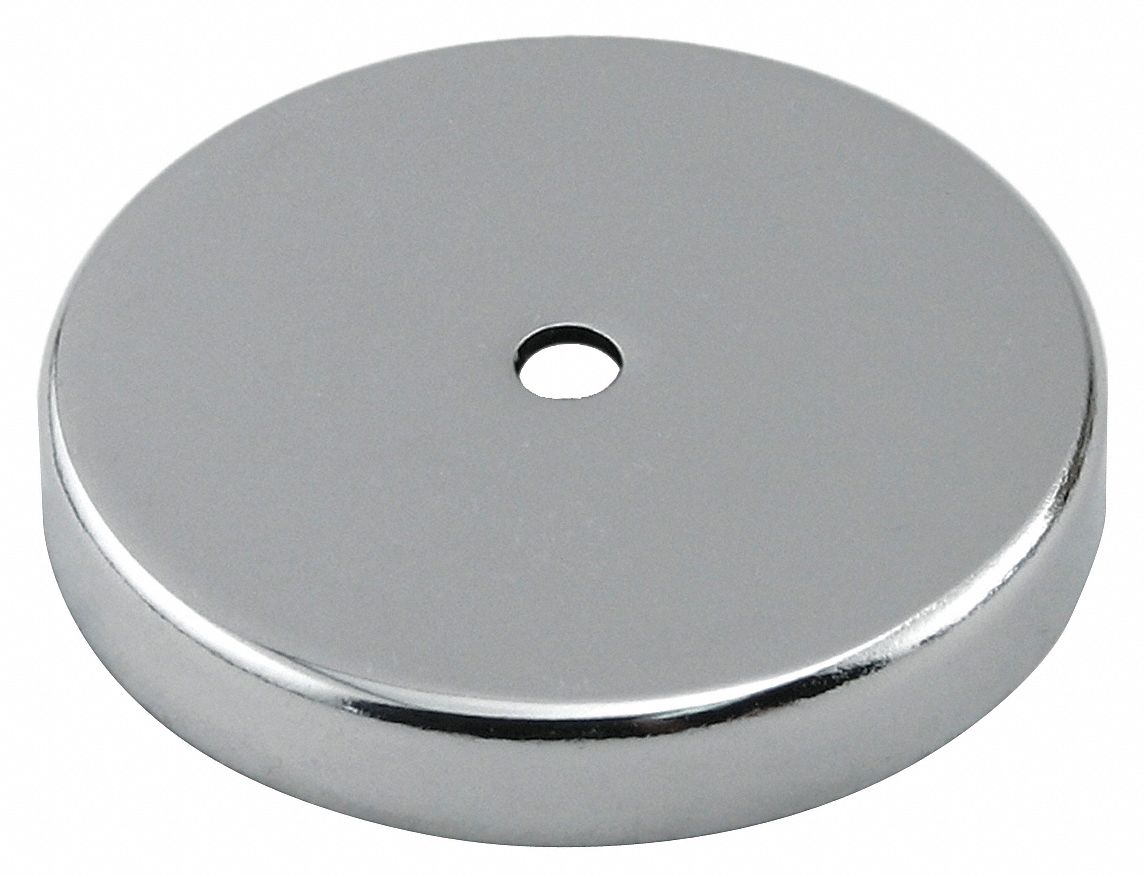 Neodymium, Steel, Round Base Magnet - 10E852|10E852 - Grainger