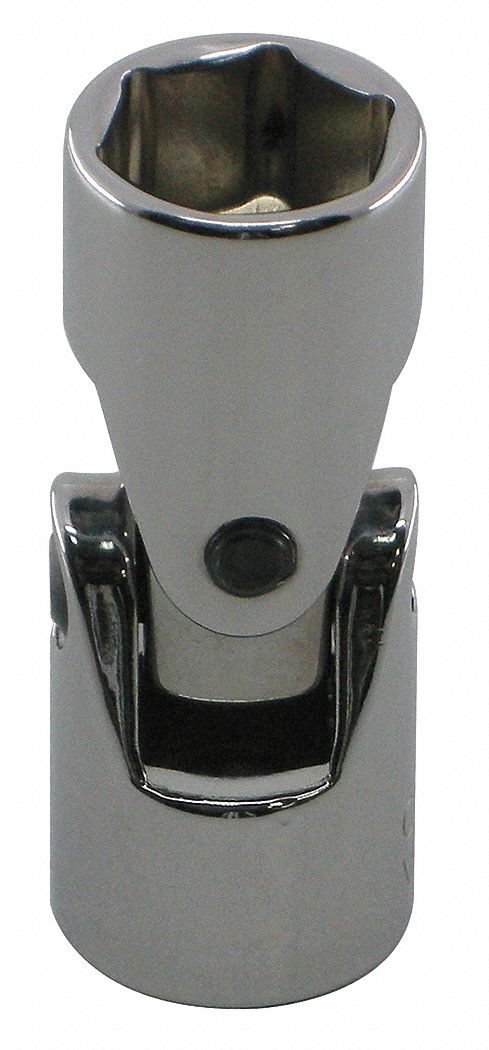 WESTWARD Flex Socket: 3/8 in Drive Size, 1 in Socket Size, 6-Point, Std ...