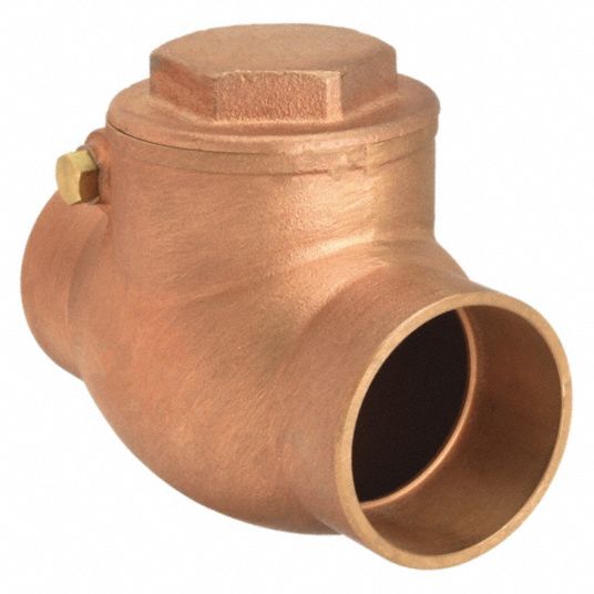 Check Valve, 2 1/2 in, Single, Inline Swing, Bronze, Sweat x Sweat ...