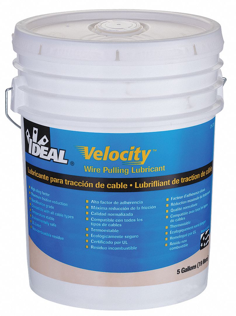 IDEAL Cable and Wire Pulling Lubricant, 5 gal., Pail, Water, White ...