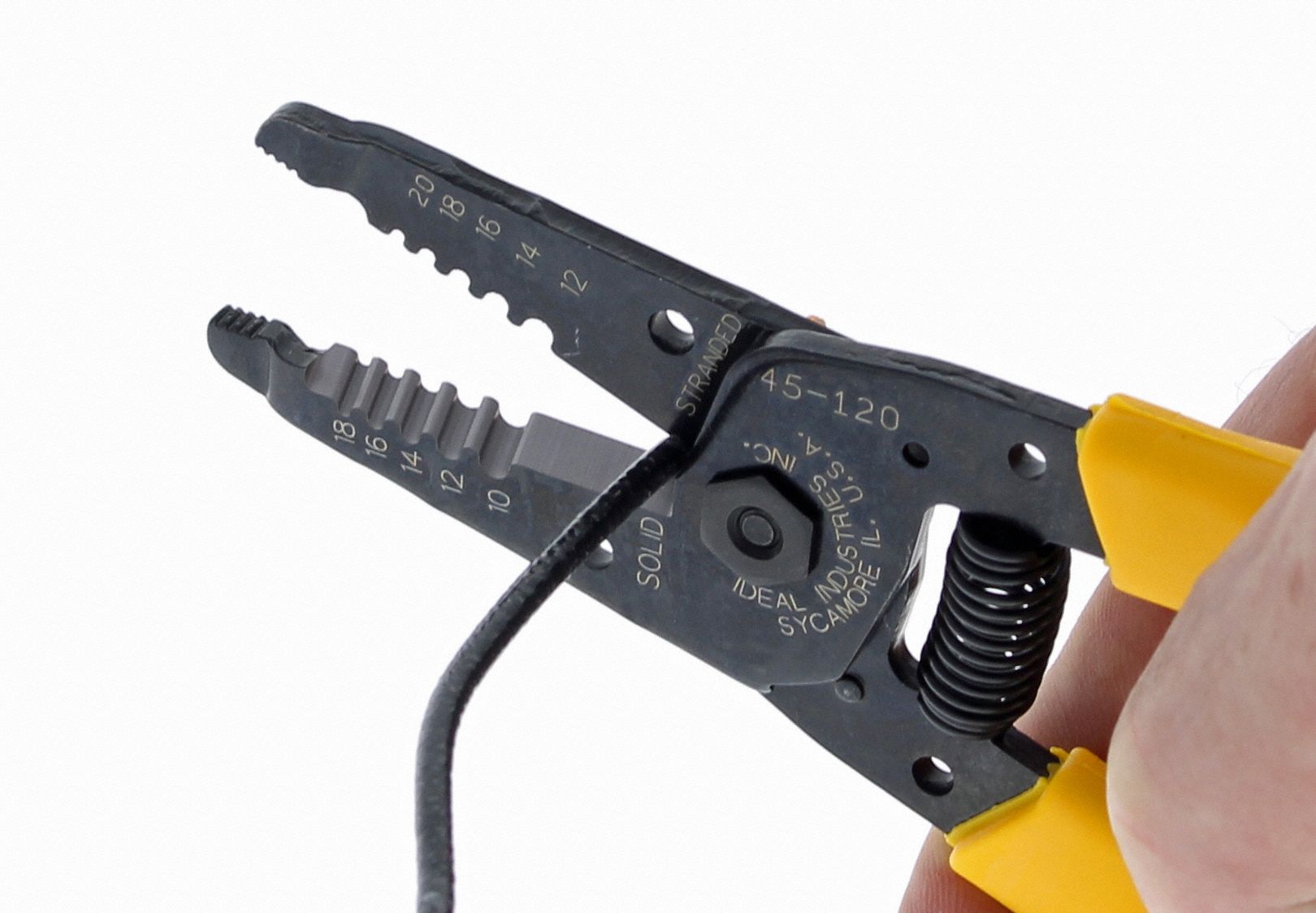 IDEAL Wire Stripper: 18 AWG to 10 AWG, 6 in Overall Lg, Std Cushion ...
