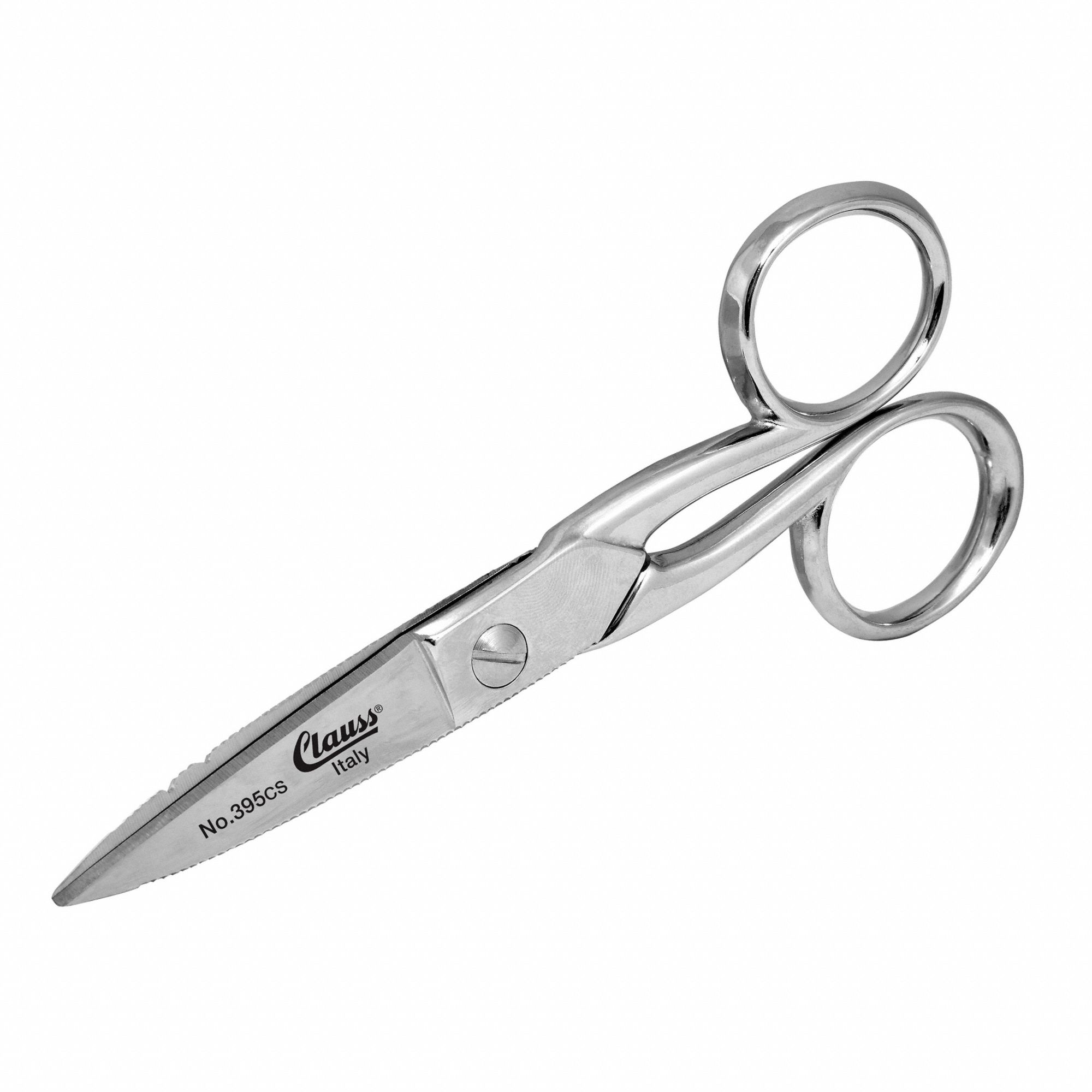 CLAUSS Electricians Scissors: Ambidextrous, 5 in Overall Lg, Serrated ...