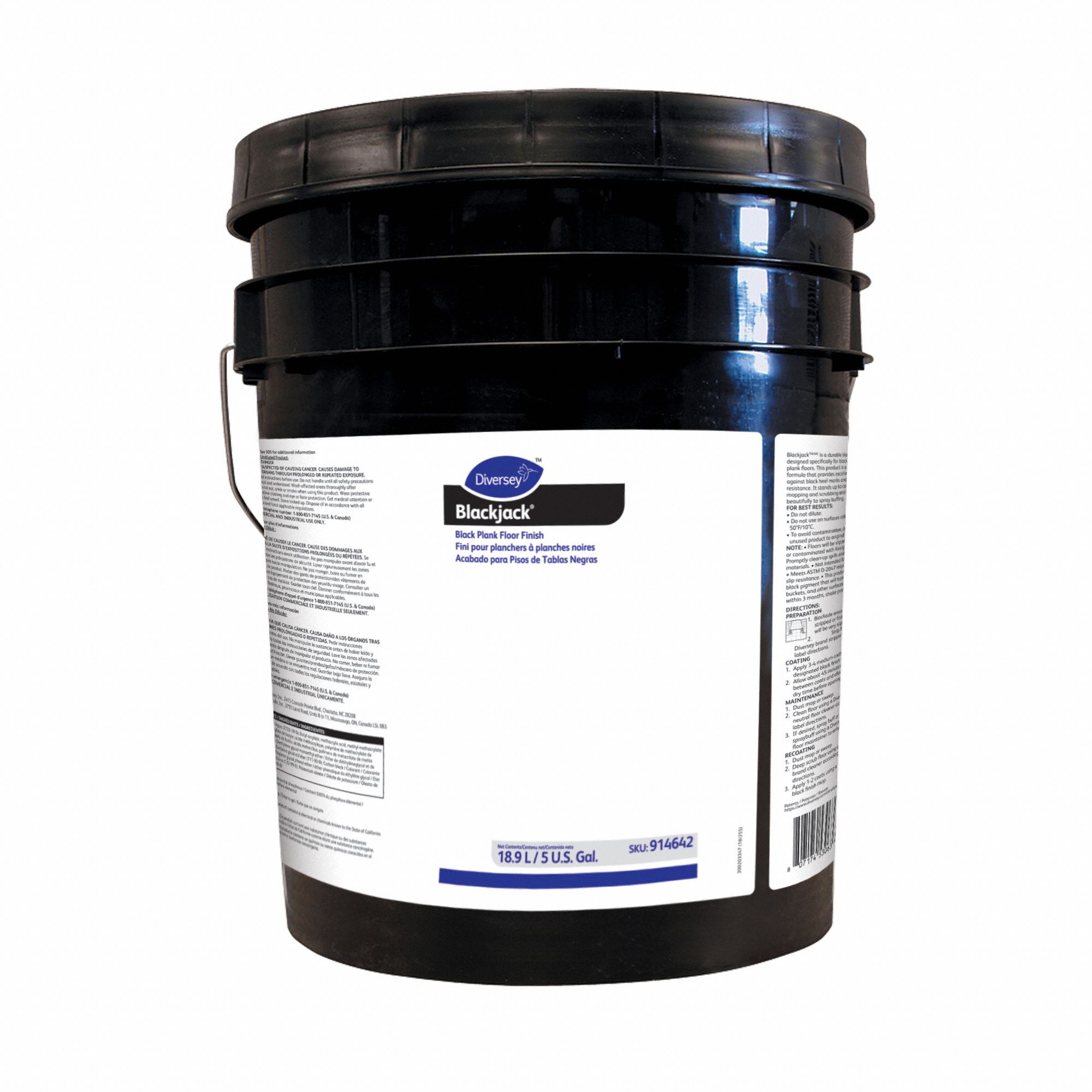 DIVERSEY, Bucket, 5 gal Container Size, Floor Finish - 10F954|914642 ...