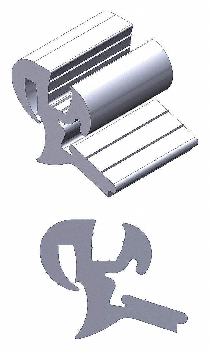 Single Piece Rubber Locking Gasket, Fits Glass 3/16 in 1/4 in, Fits ...