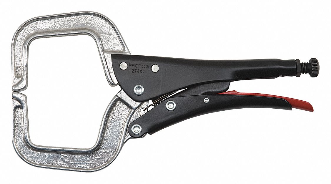 14 in Locking C-Clamp, 7 1/16 in Max. Opening, 5 1/2 in Throat Depth ...