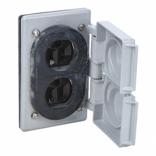Weatherproof Cover with Receptacle, 4 9/16 in Height, 2 13/16 in Width ...
