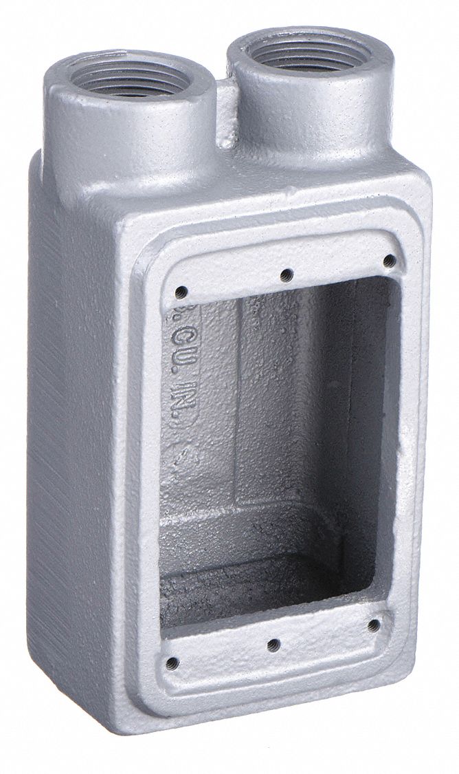 Weatherproof Electrical Box, Number of Gangs 1, Number of Inlets 2, 4. ...