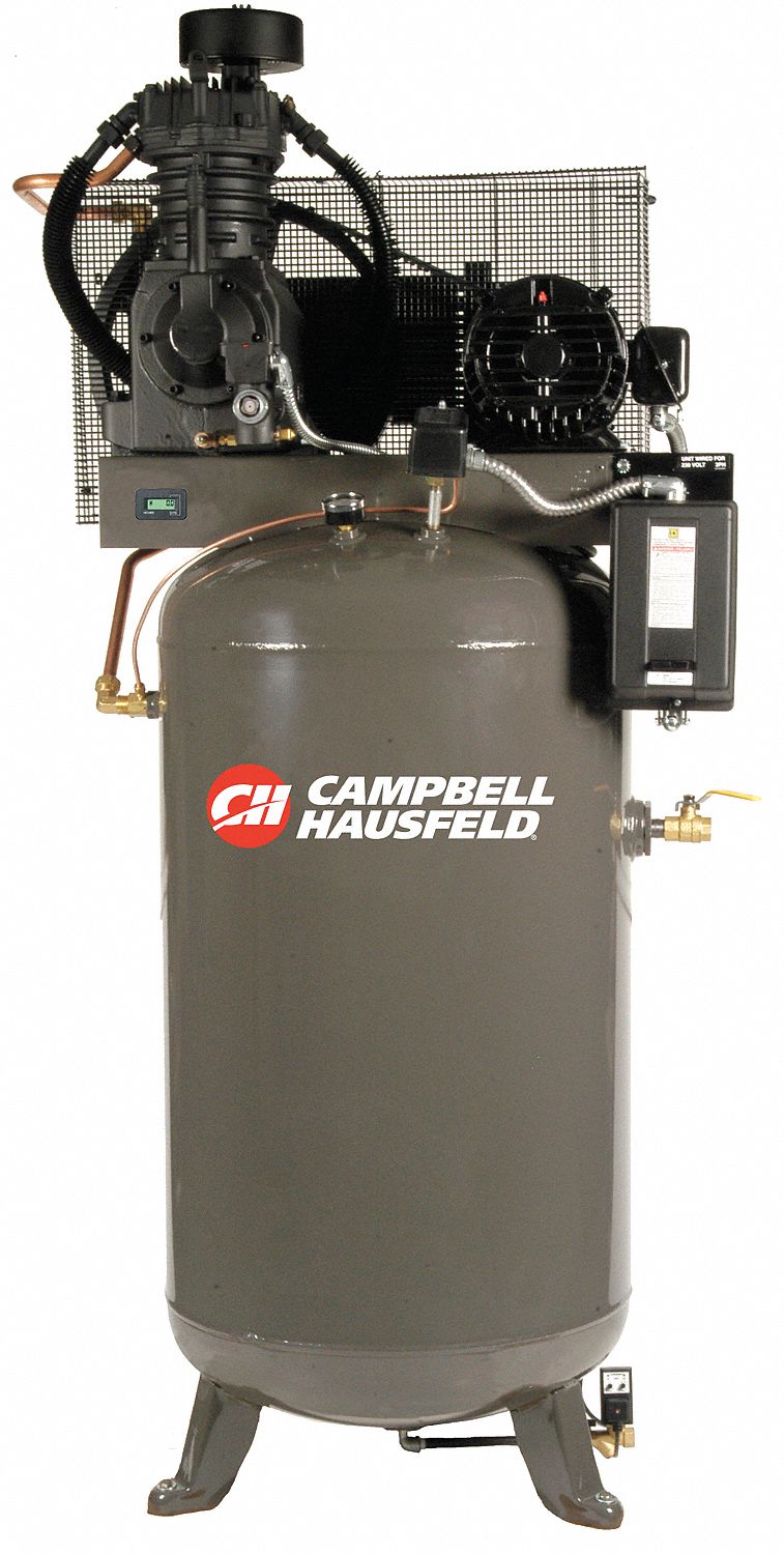 5 HP, 80 gal. Vertical Tank Mounted Electric Air Compressor 16.6 CFM ...