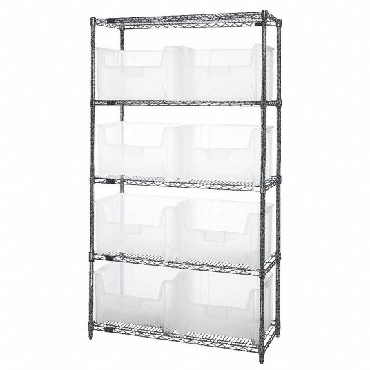 QUANTUM STORAGE SYSTEMS, 42 in x 18 in x 74 in, 1 Sided, Bin Shelving ...
