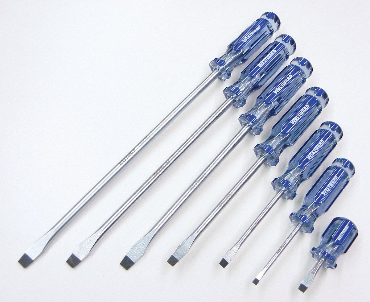 WESTWARD SCREWDRIVER SET,SLOTTED,7 PC - 12854 - WSW10J218 | 10J218 ...