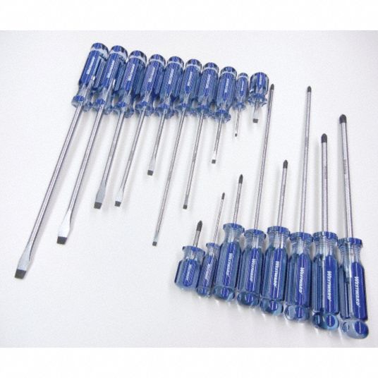 WESTWARD Screwdriver Set, Slotted/Phillips, 18 Pc - 10J221|10J221 ...